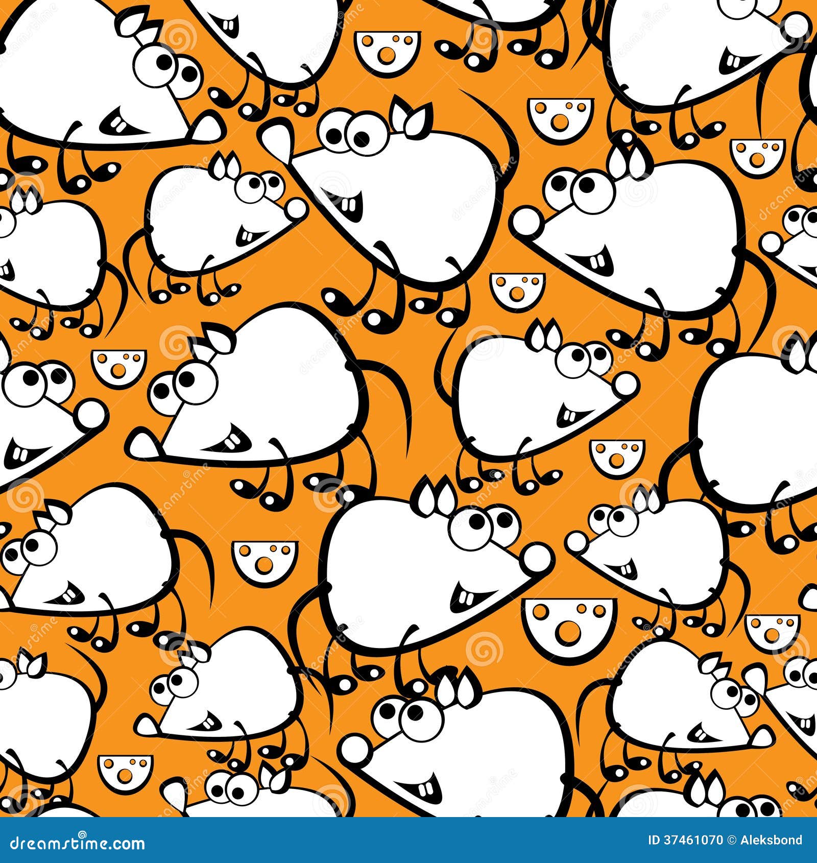 Cute White Mouse Seamless Pattern Stock Vector - Illustration of ...