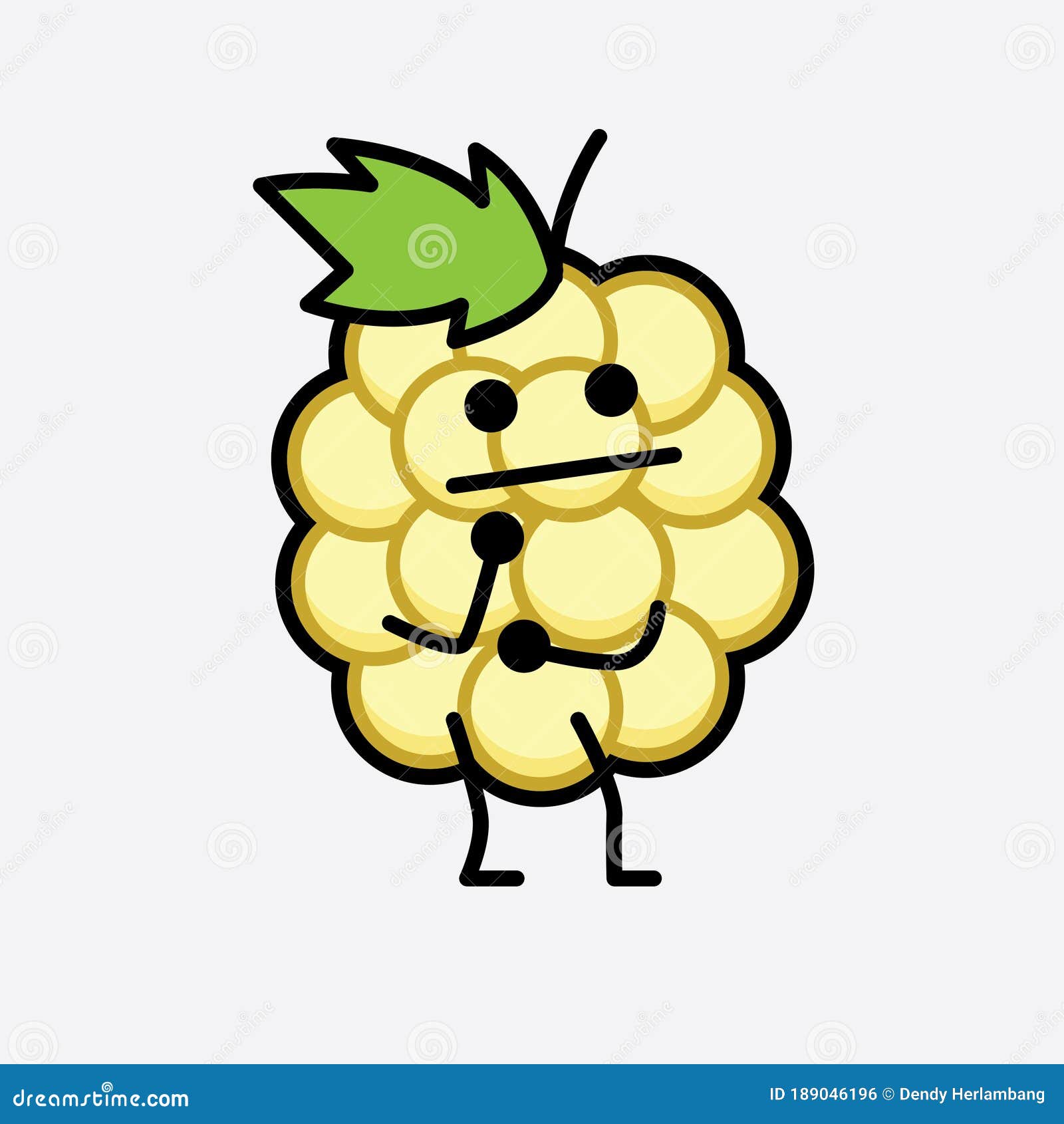 Cute White Mulberry Mascot Vector Character Stock Vector - Illustration ...