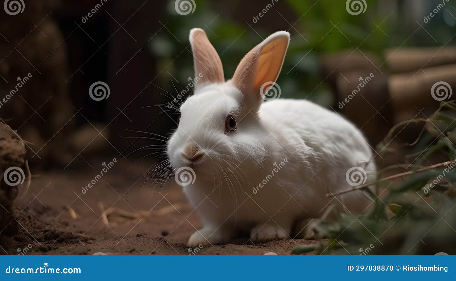 Cute White Rabbit Close Up Looking at the Camera Stock Illustration ...