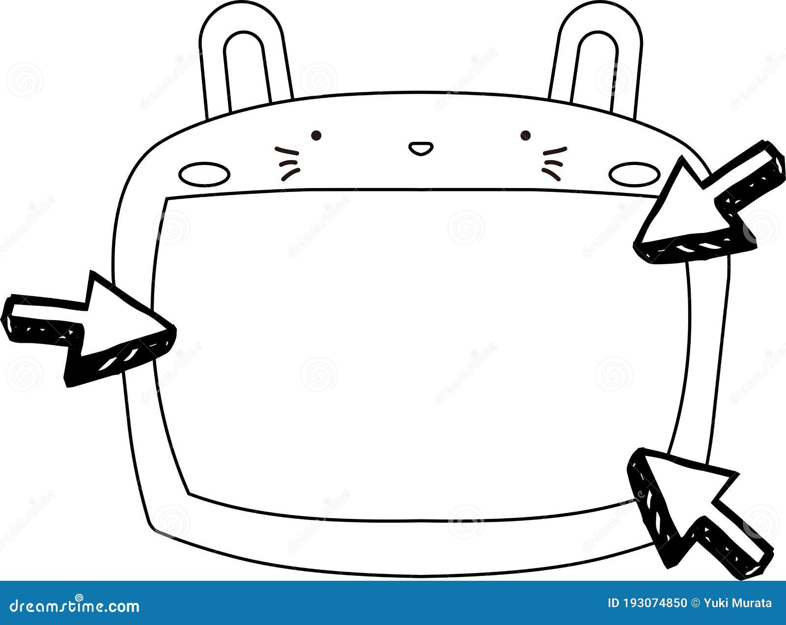 Cute White Rabbit Whiteboard Outline Stock Vector - Illustration of ...