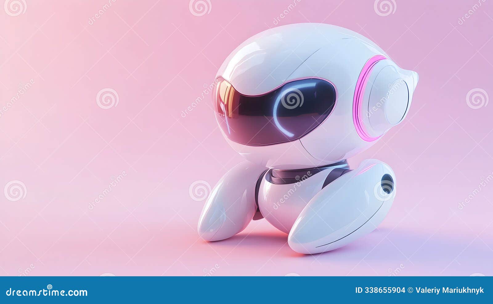 Cute White Robot Inspired by Animal Design, Featuring Advanced ...