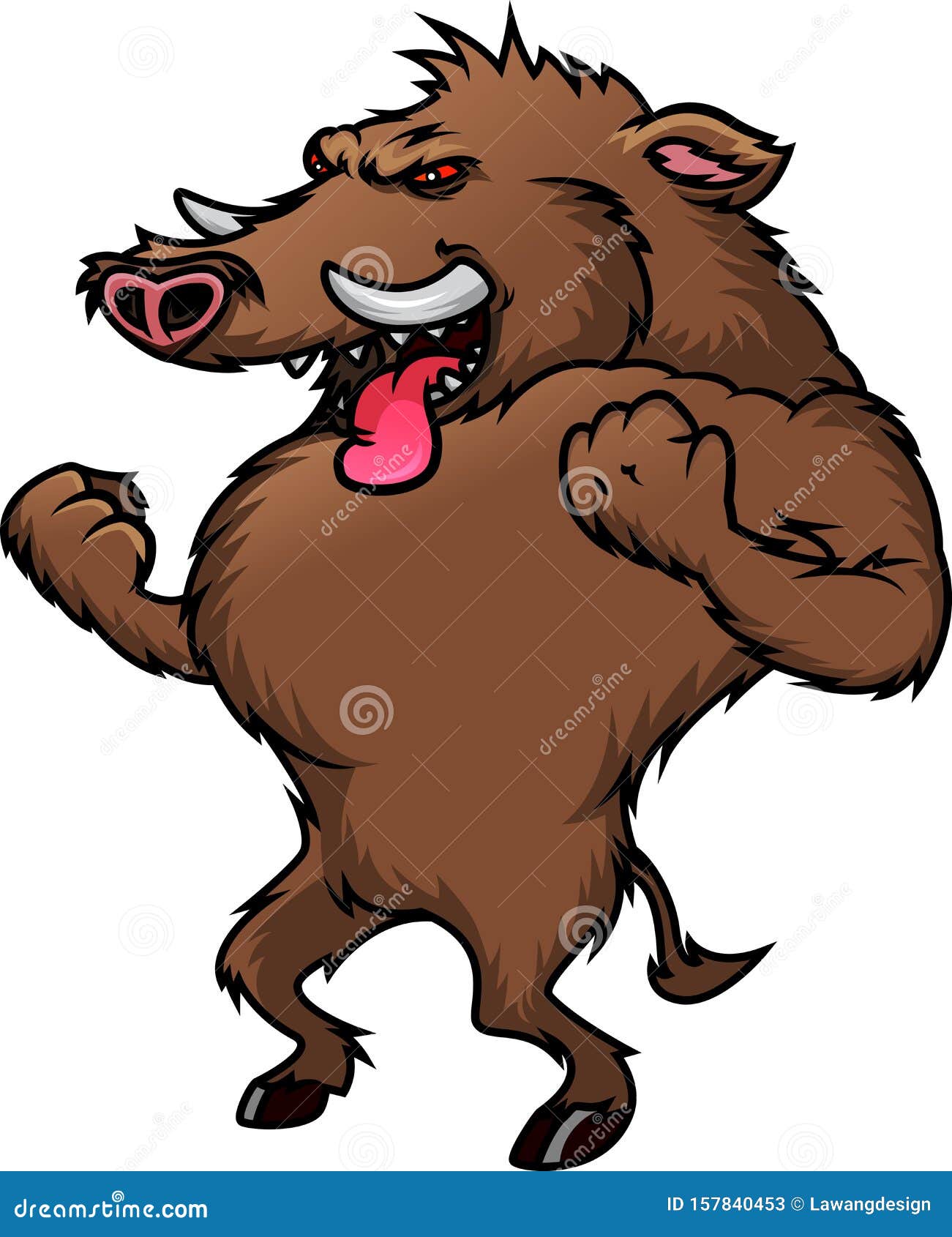 Cute wild boar cartoon stock vector. Illustration of zodiac - 157840453