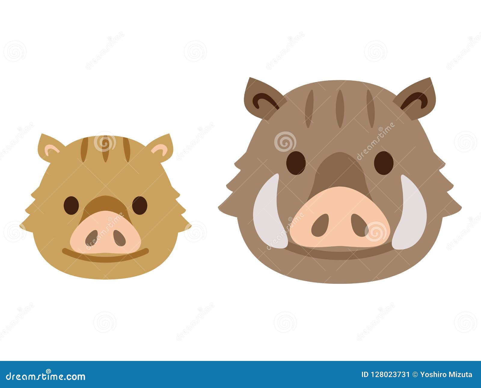 Cute Wild Boar and Child Illustration Stock Vector - Illustration of ...
