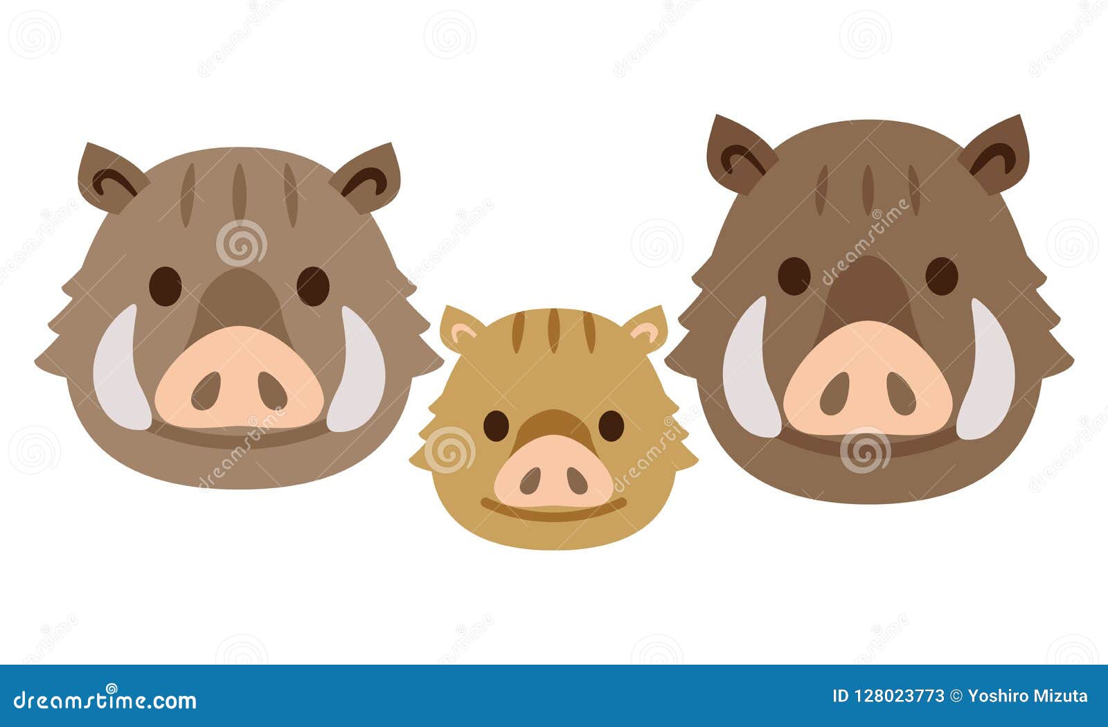 Cute Wild Boar and Child Illustration Stock Vector - Illustration of ...