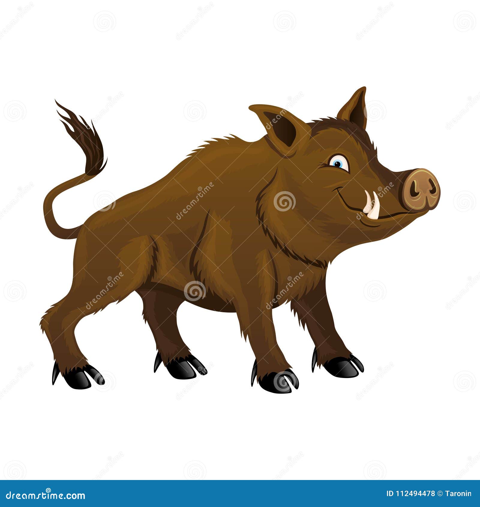 Wild Boar Razorback Head Angry Circle Retro Cartoon Vector ...