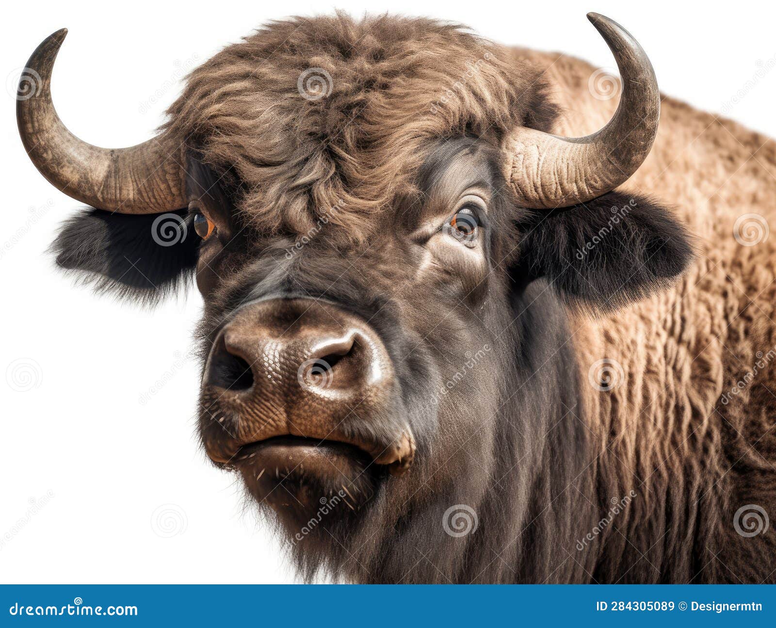 Cute Wild Buffalo Face and White Background Stock Illustration ...