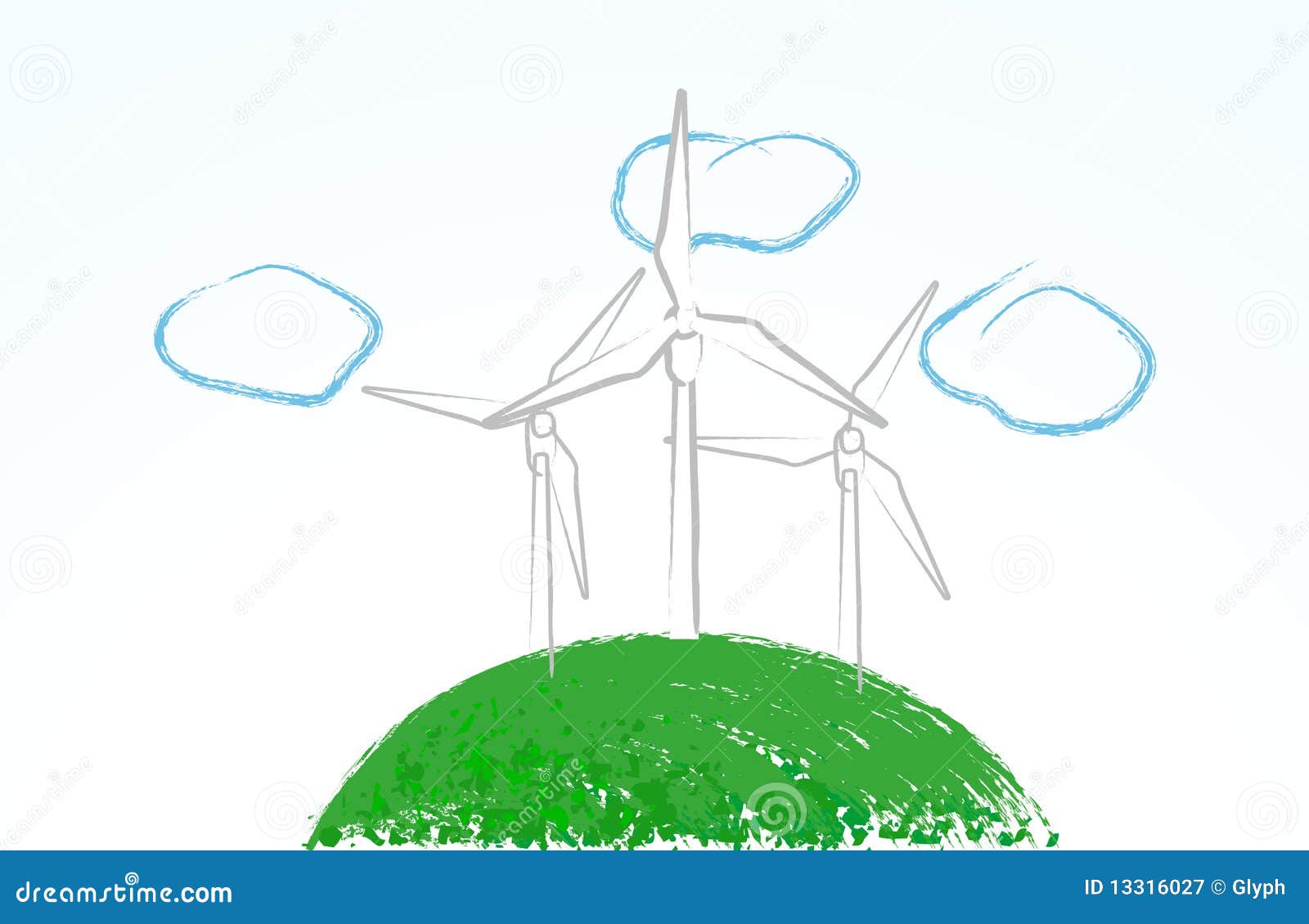 Cute wind turbines stock vector. Illustration of editable - 13316027