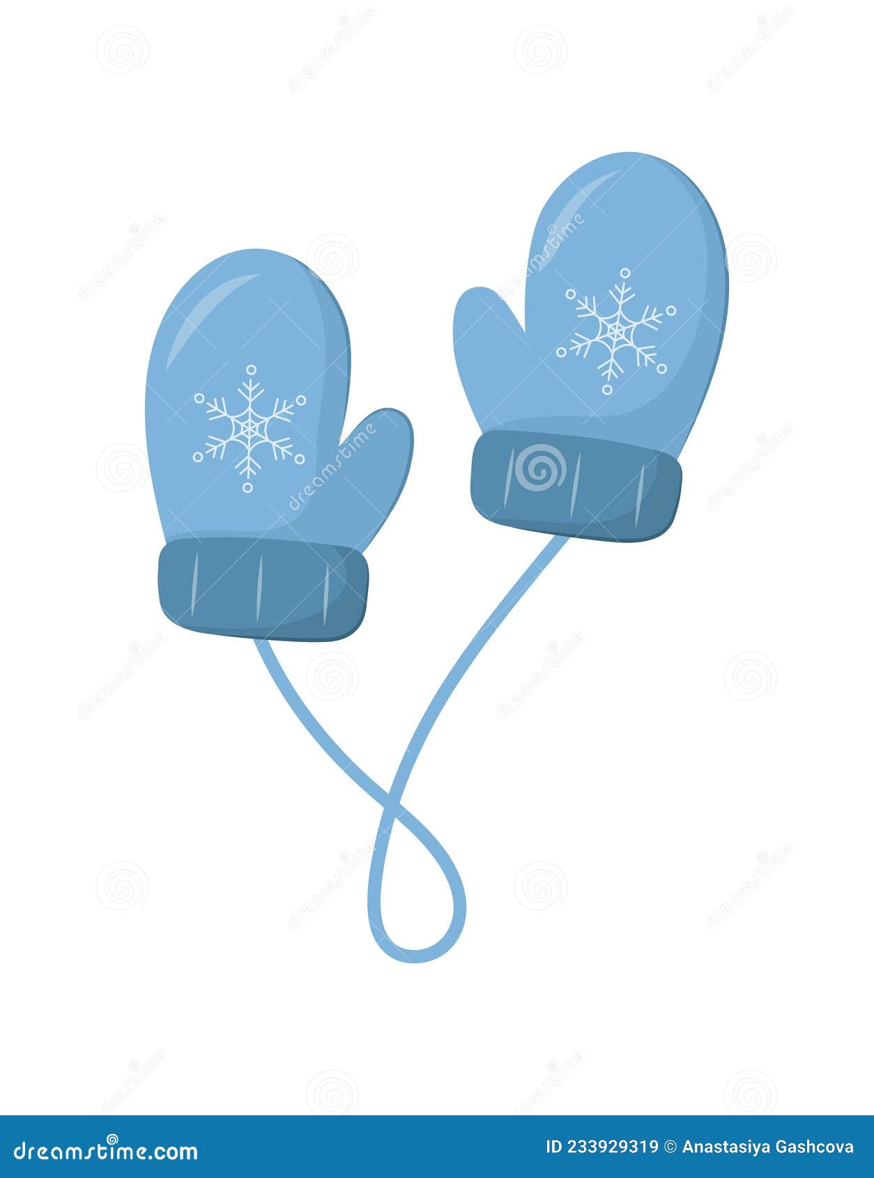 Cute Winter Mittens in Flat Cartoon Style Stock Vector - Illustration ...