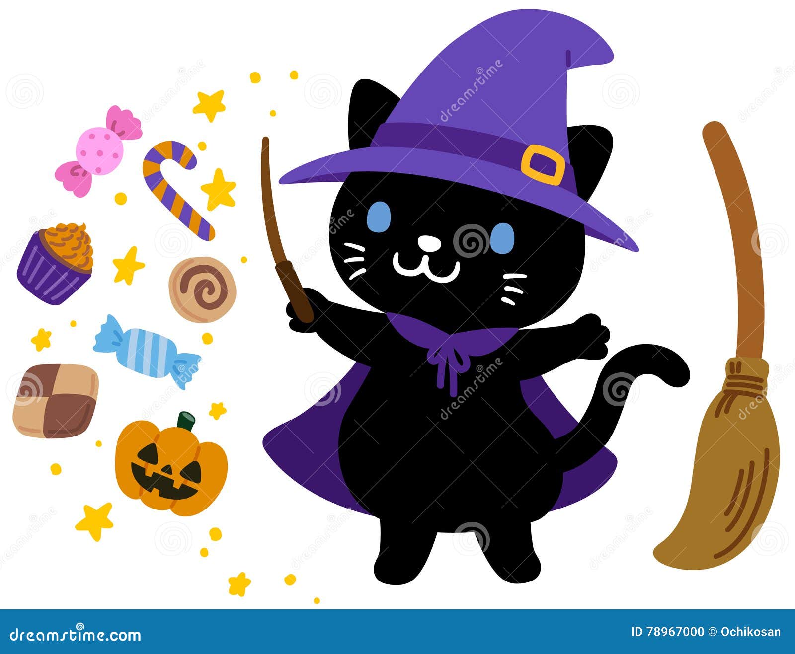 Old Witch With Her Black Raven Holding A Crystal Ball And Foretelling ...