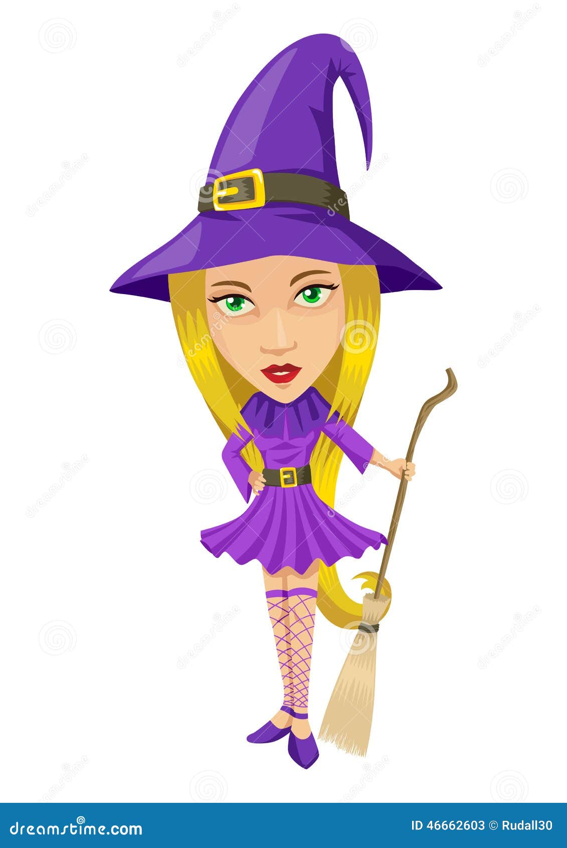 Cute Witch stock vector. Illustration of funny, witch - 46662603
