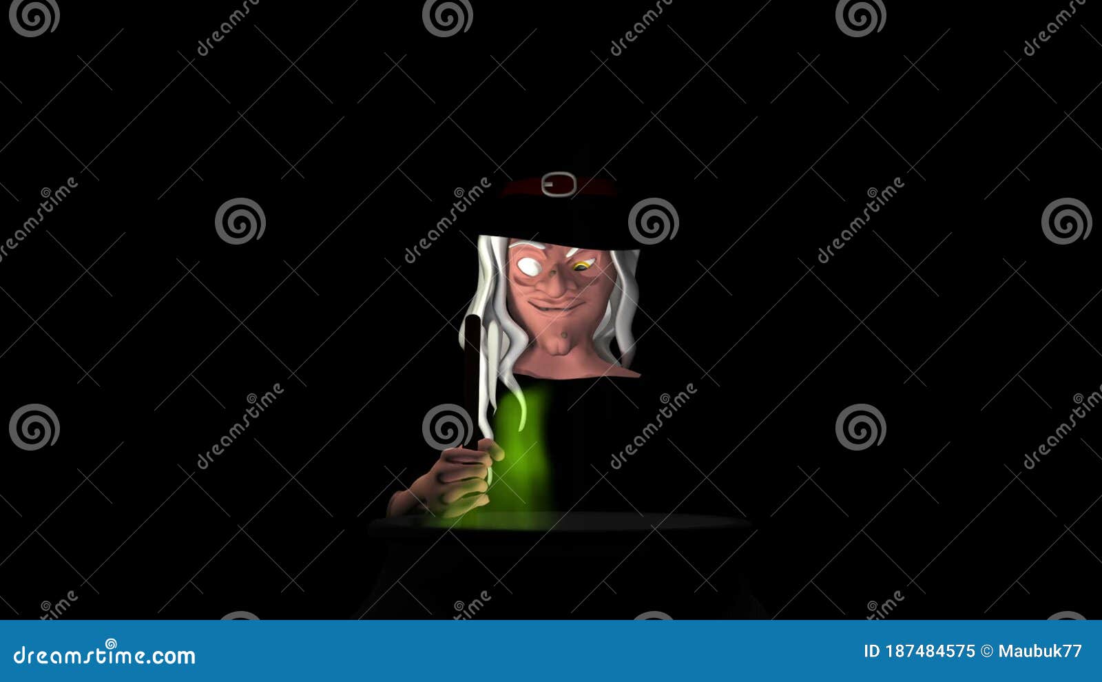 Cute Witch Cartoon Preparing a Potion Stock Video - Video of caldron ...