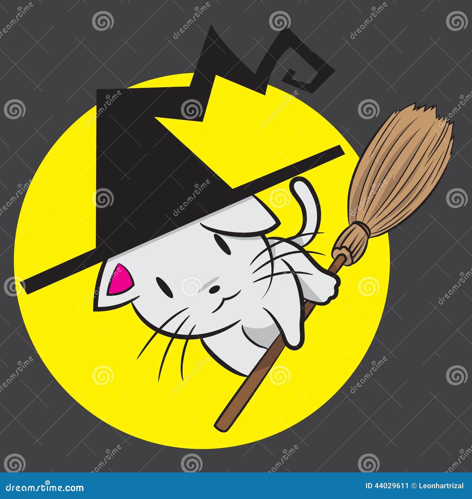 Cute Witch Cat stock vector. Illustration of small, halloween - 44029611
