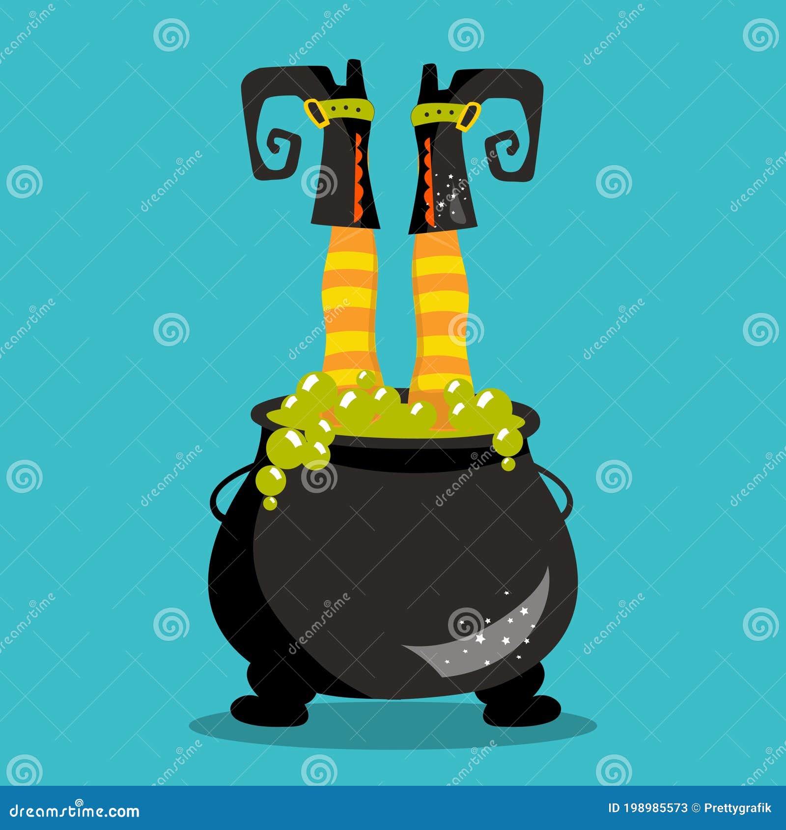 Cute witch pot 05 stock vector. Illustration of vector - 198985573