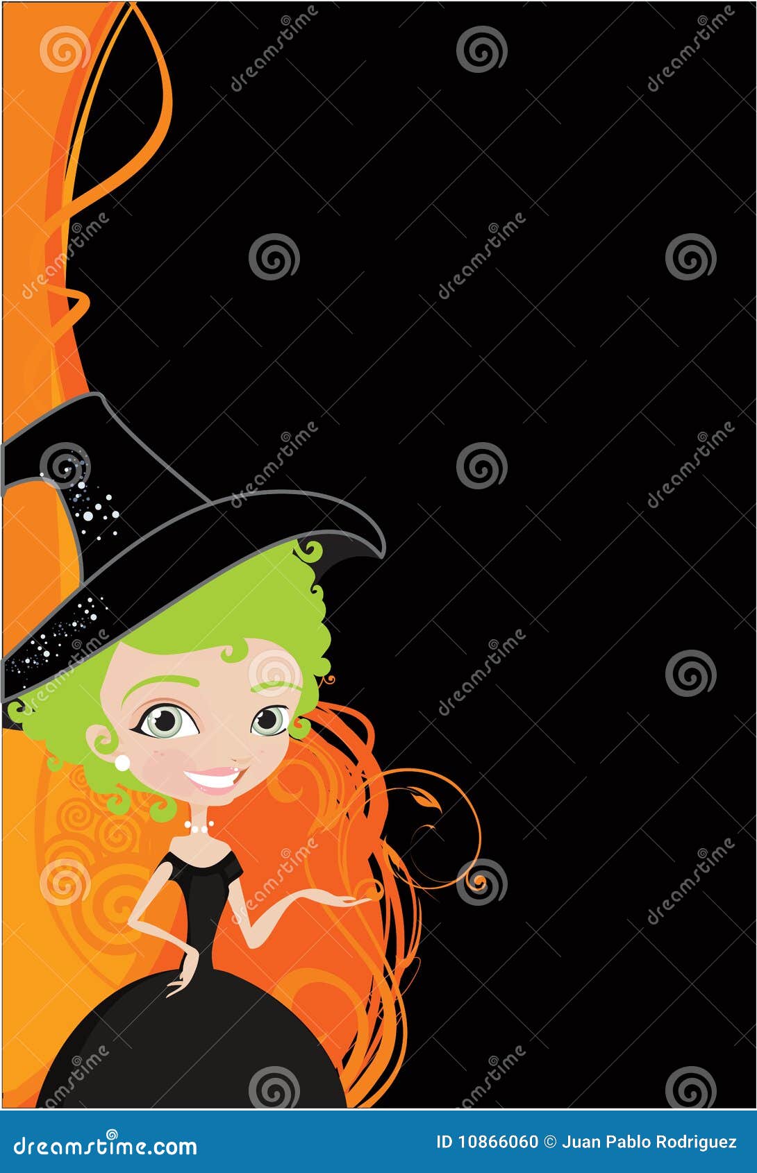 Cute witches frame stock vector. Illustration of halloween - 10866060