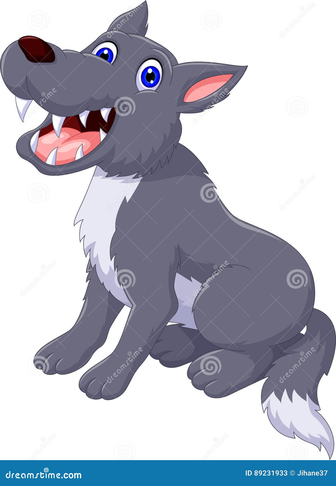 Cute wolf cartoon posing stock illustration. Illustration of cartoon ...