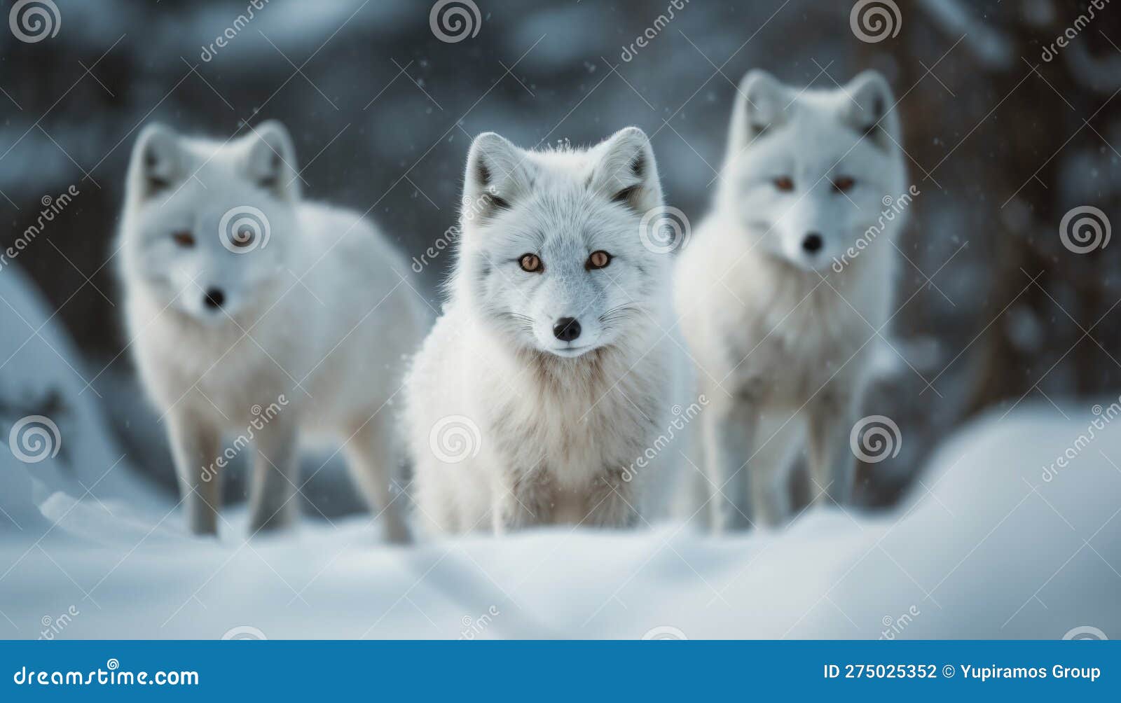Cute Wolf Pups in Snowy Arctic Forest Generated by AI Stock ...