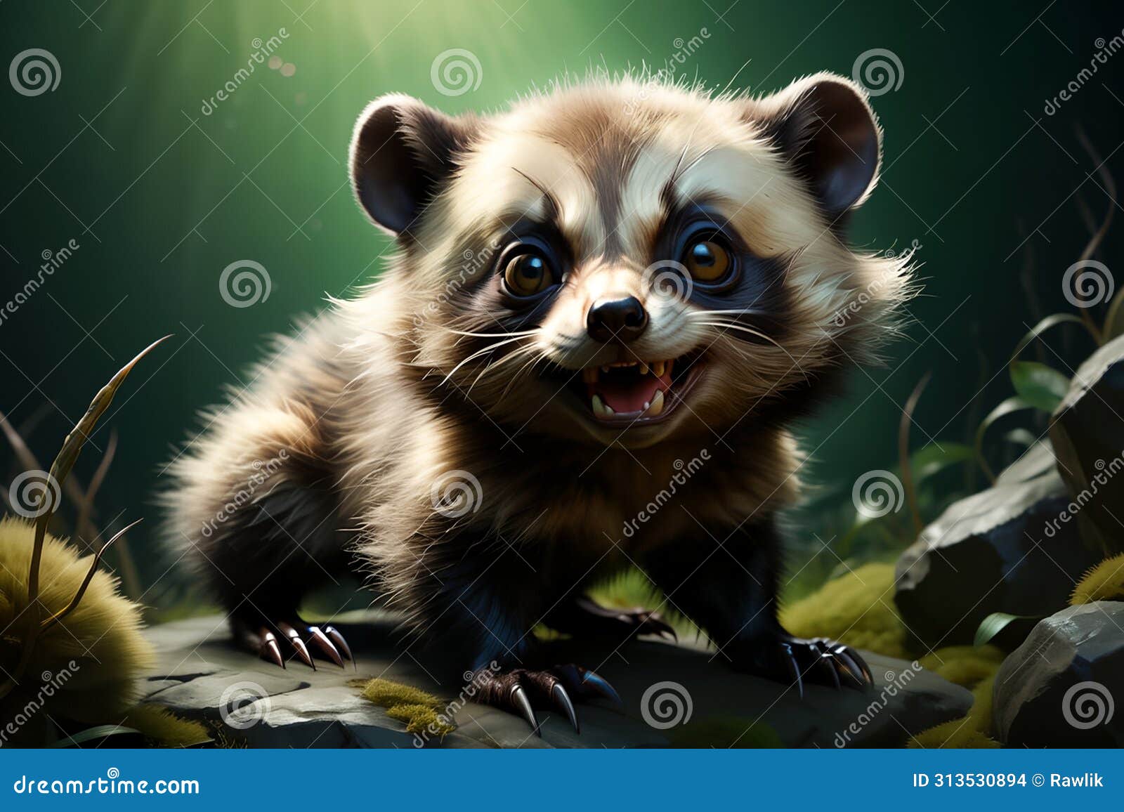 Cute Wolverine in the Habitat. Stock Photo - Image of species, prey ...