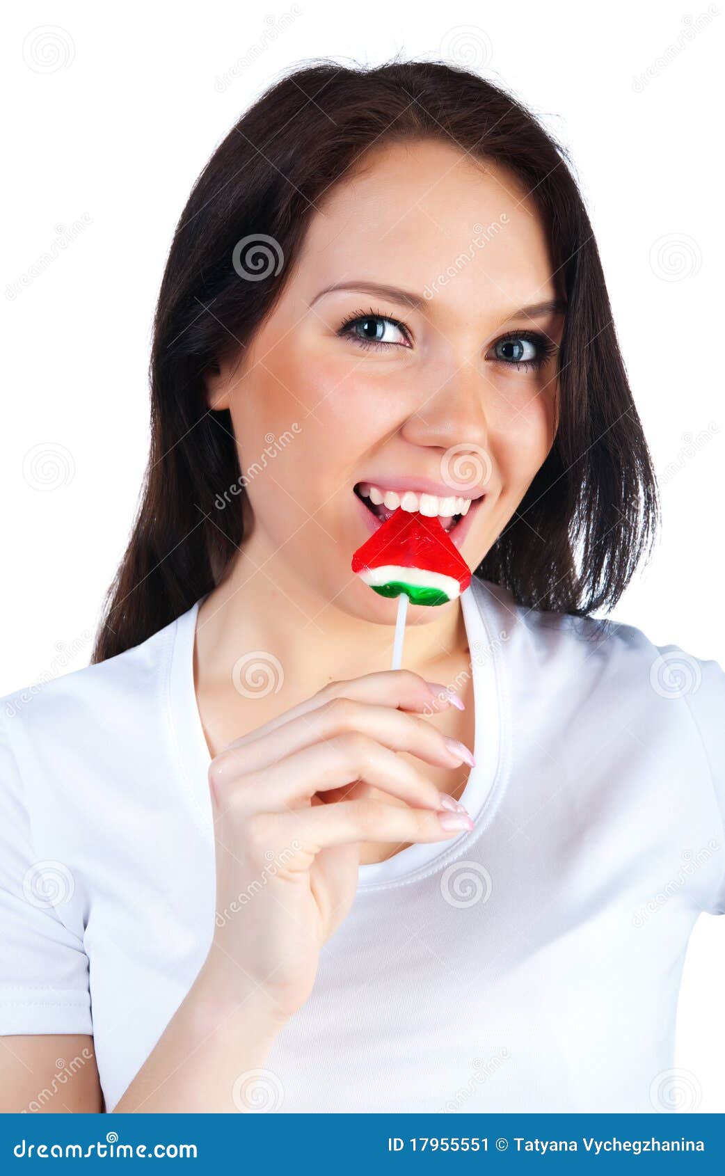 Cute Woman with Bright Candy Stock Image - Image of beauty, candy: 17955551