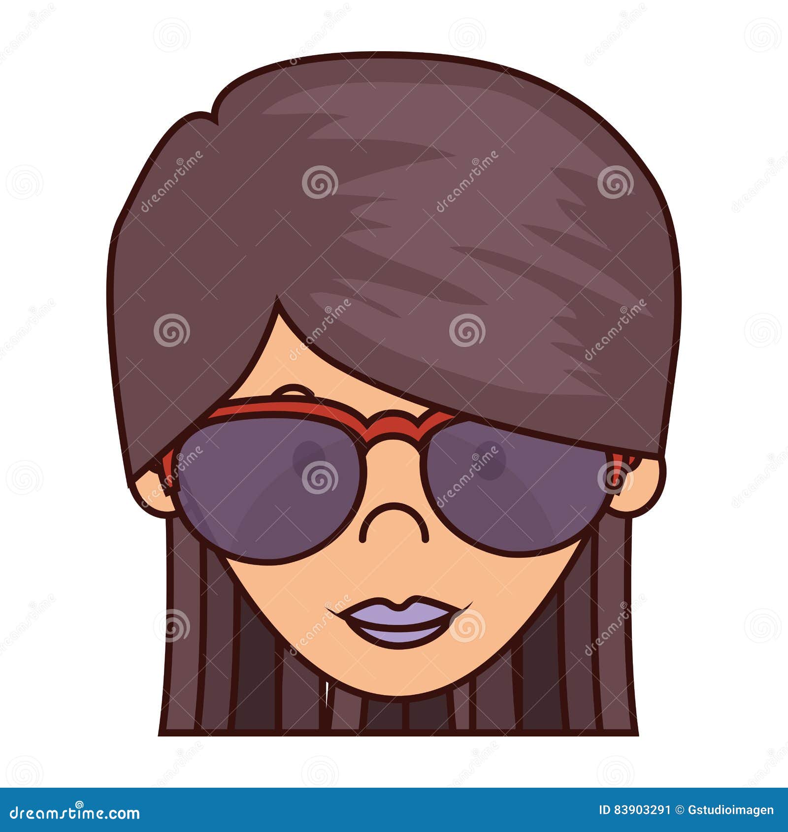 Cute woman character icon stock illustration. Illustration of character ...
