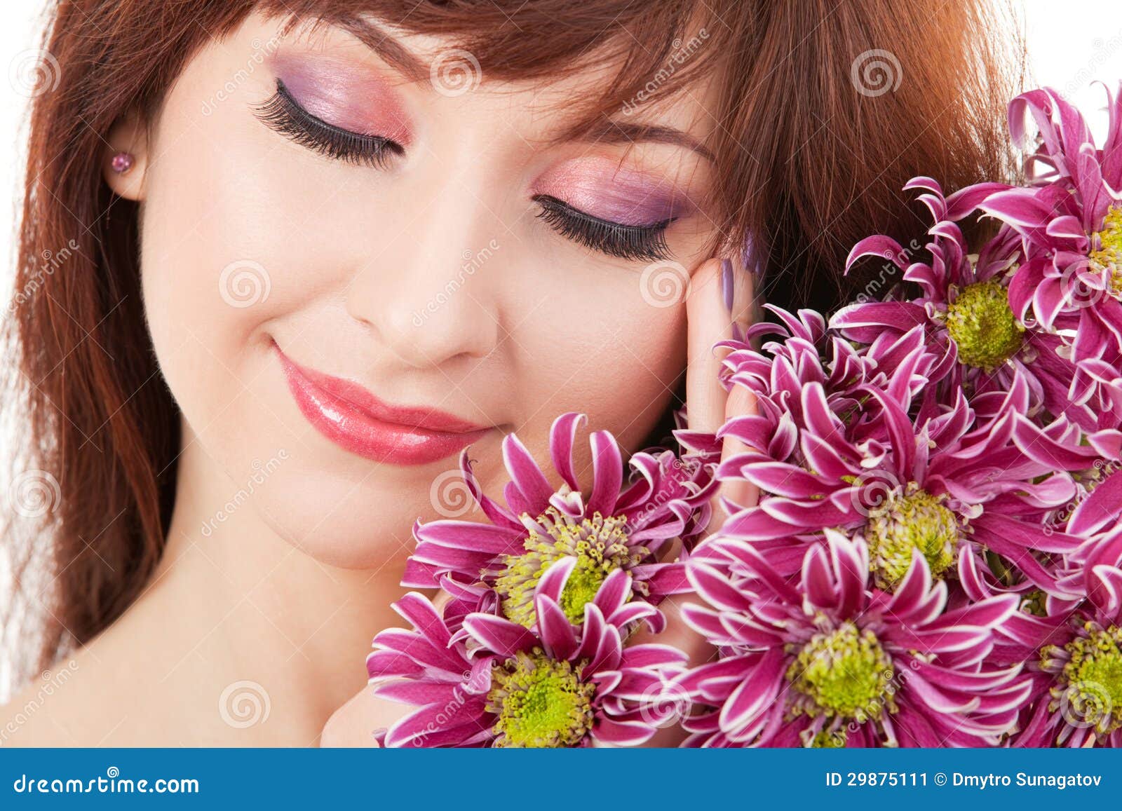 Woman face with flowers stock image. Image of body, human - 29875111