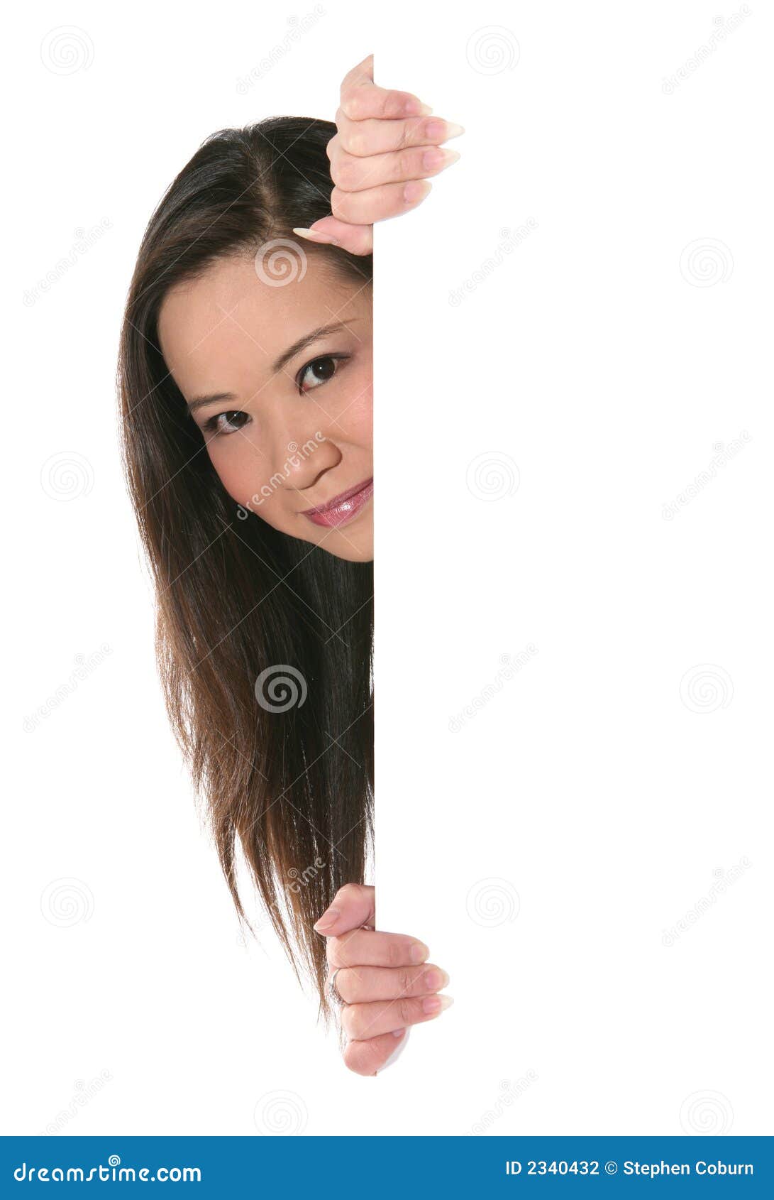 Cute Woman Holding Sign stock photo. Image of hide, fine - 2340432