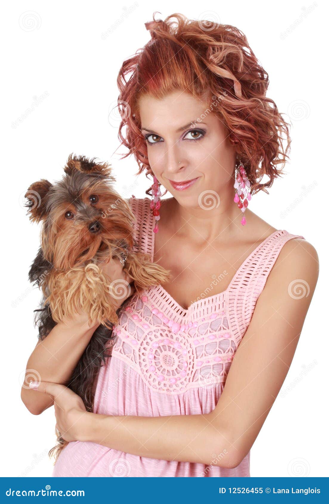 Cute Woman Holding a Tiny Dog Stock Image - Image of holding, caucasian ...