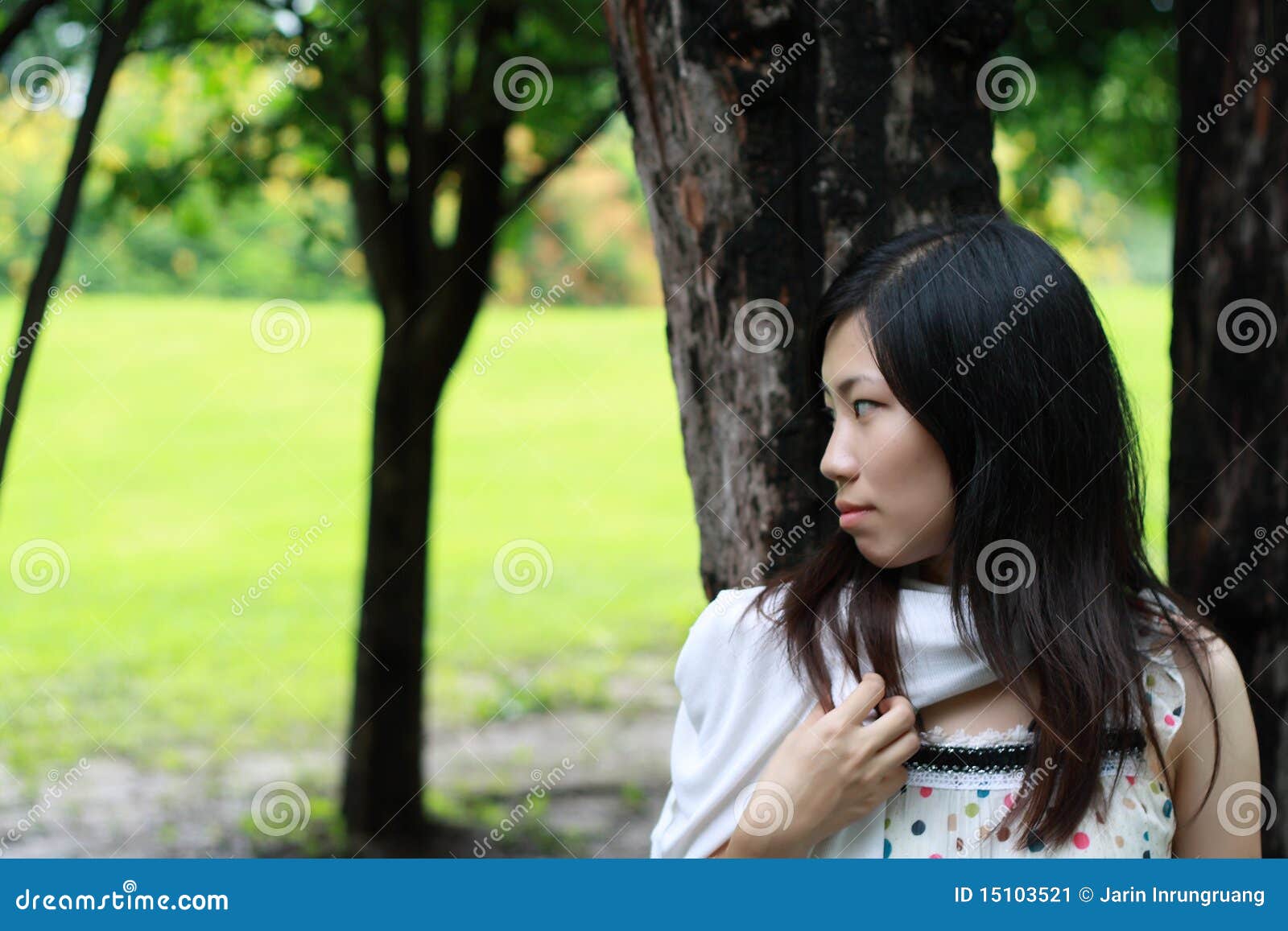 Cute woman in the park stock image. Image of face, glamour - 15103521