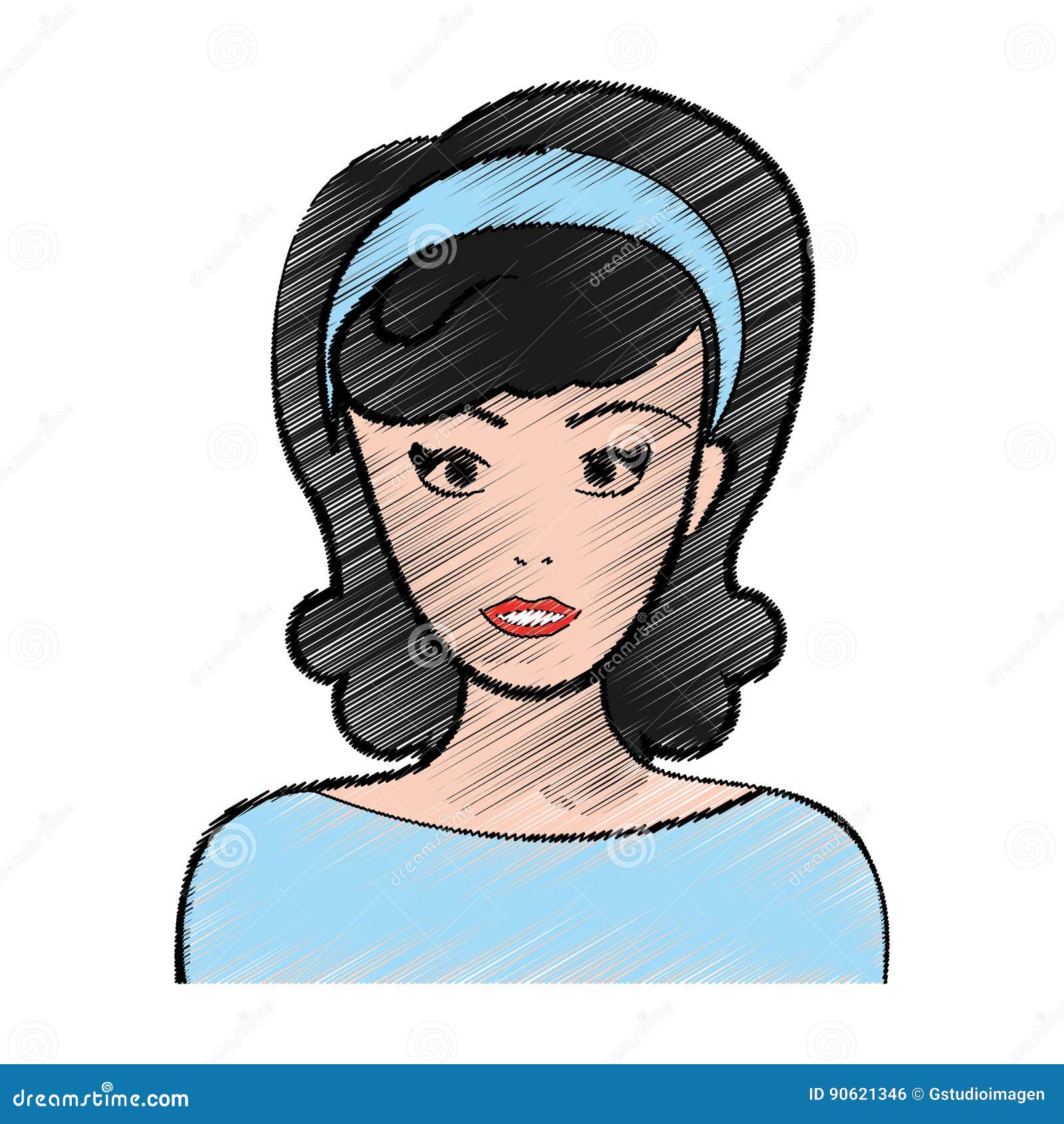 Cute Woman Pop Art Character Stock Vector - Illustration of female ...