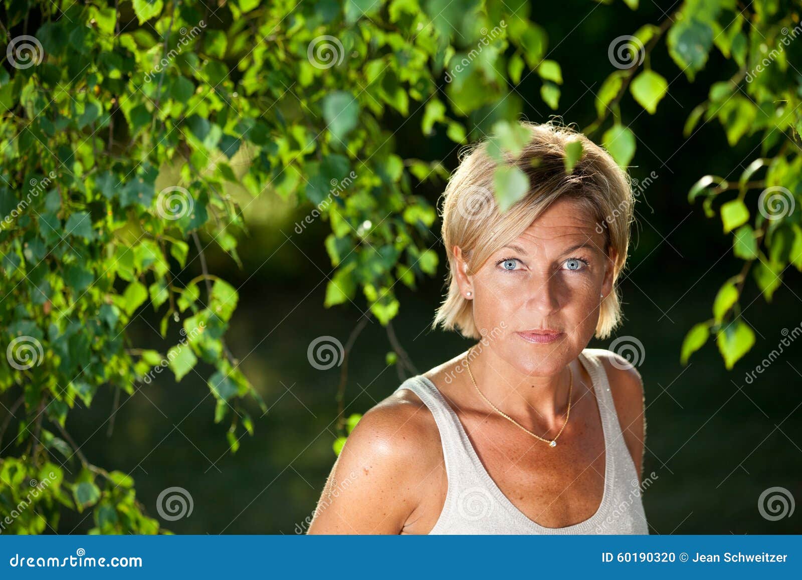 Cute Woman Portrait with Tree Branches Stock Photo - Image of ...