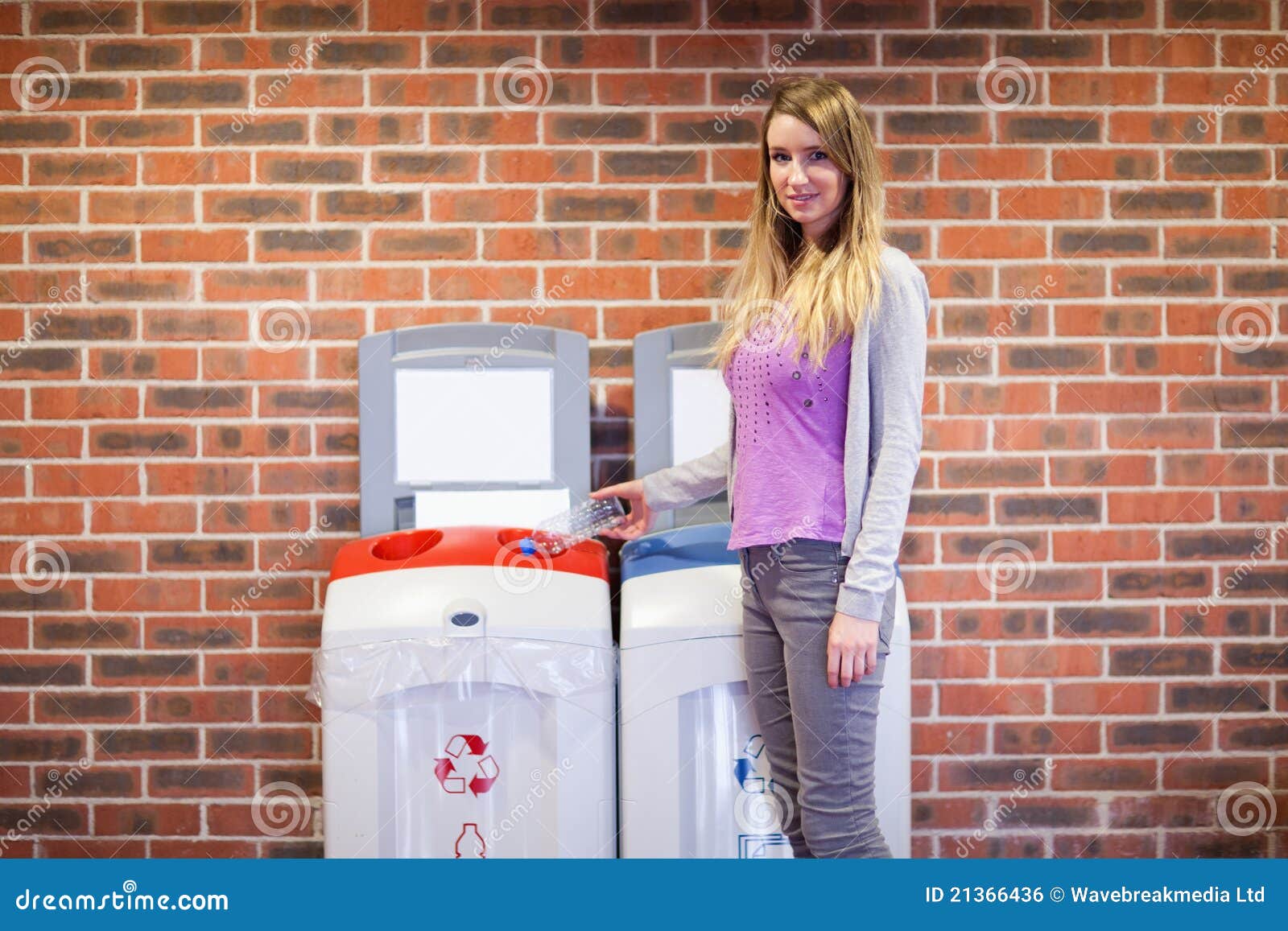 Cute woman recycling stock photo. Image of garbage, conceptual - 21366436