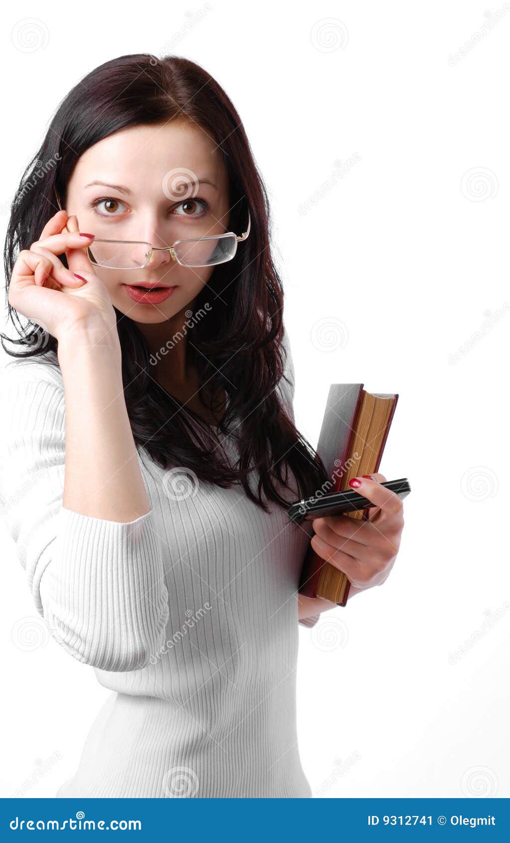 Cute woman searching stock image. Image of control, cute - 9312741