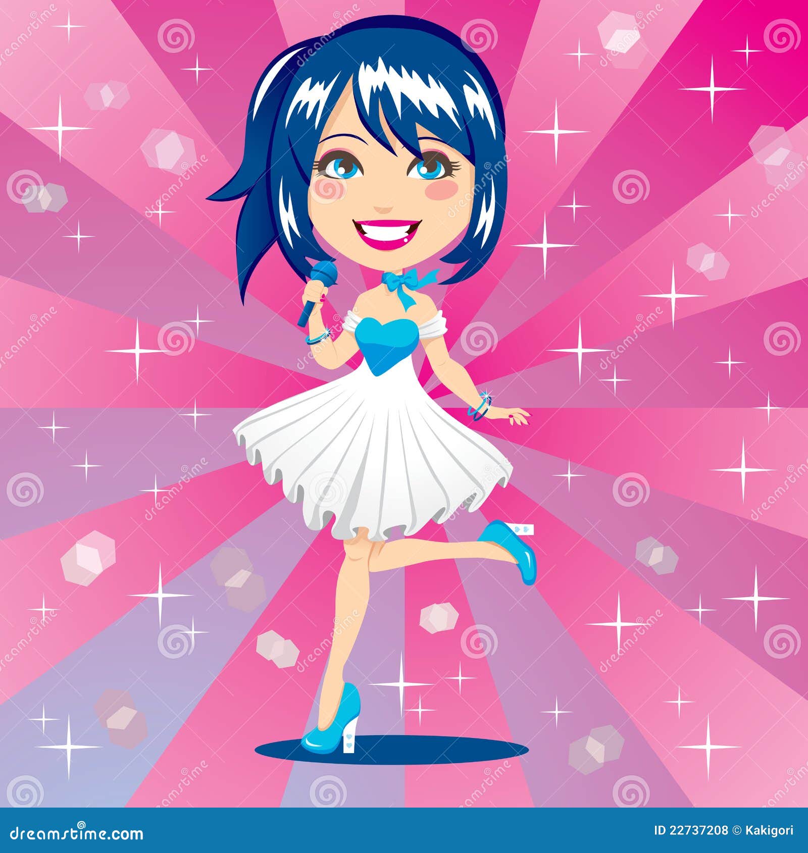 Cute Woman Singer stock vector. Illustration of cartoon - 22737208