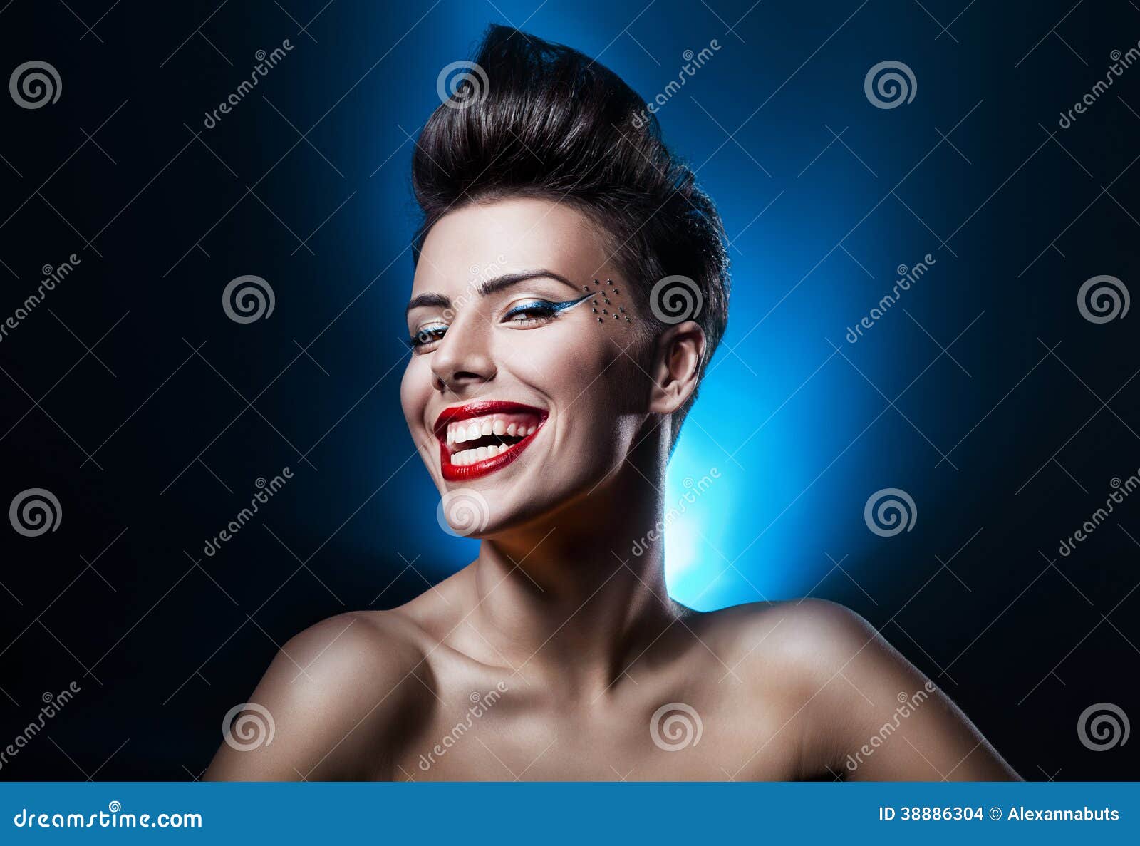 Cute woman with smile stock photo. Image of lipstick - 38886304