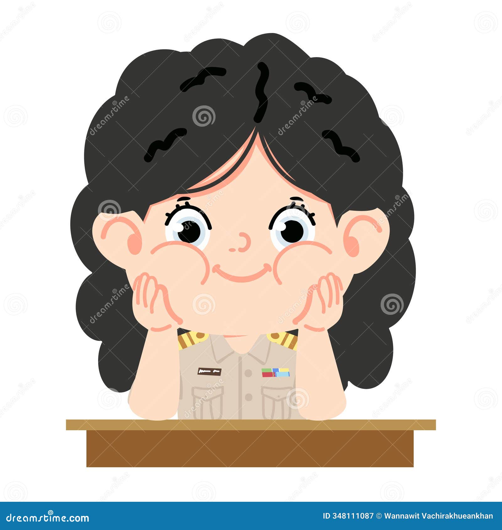 Cute Woman in Uniform Cartoon Stock Illustration - Illustration of ...