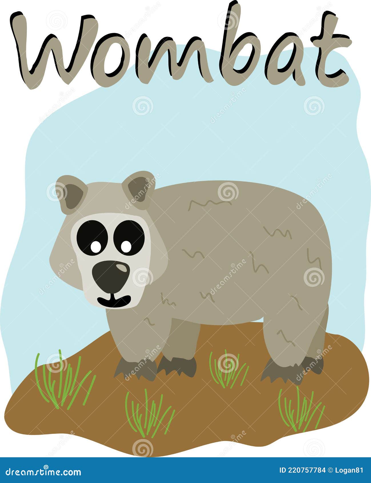Cute Wombat Image with Text Stock Vector - Illustration of continent ...
