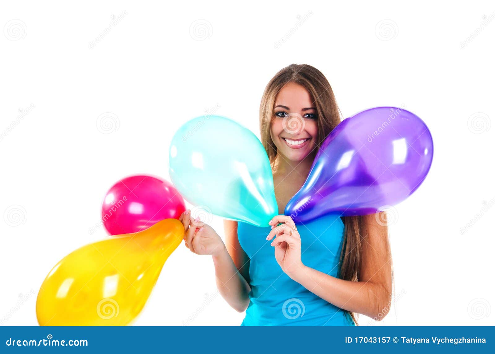 Cute Women with the Balloons Stock Image - Image of birthday, happy ...