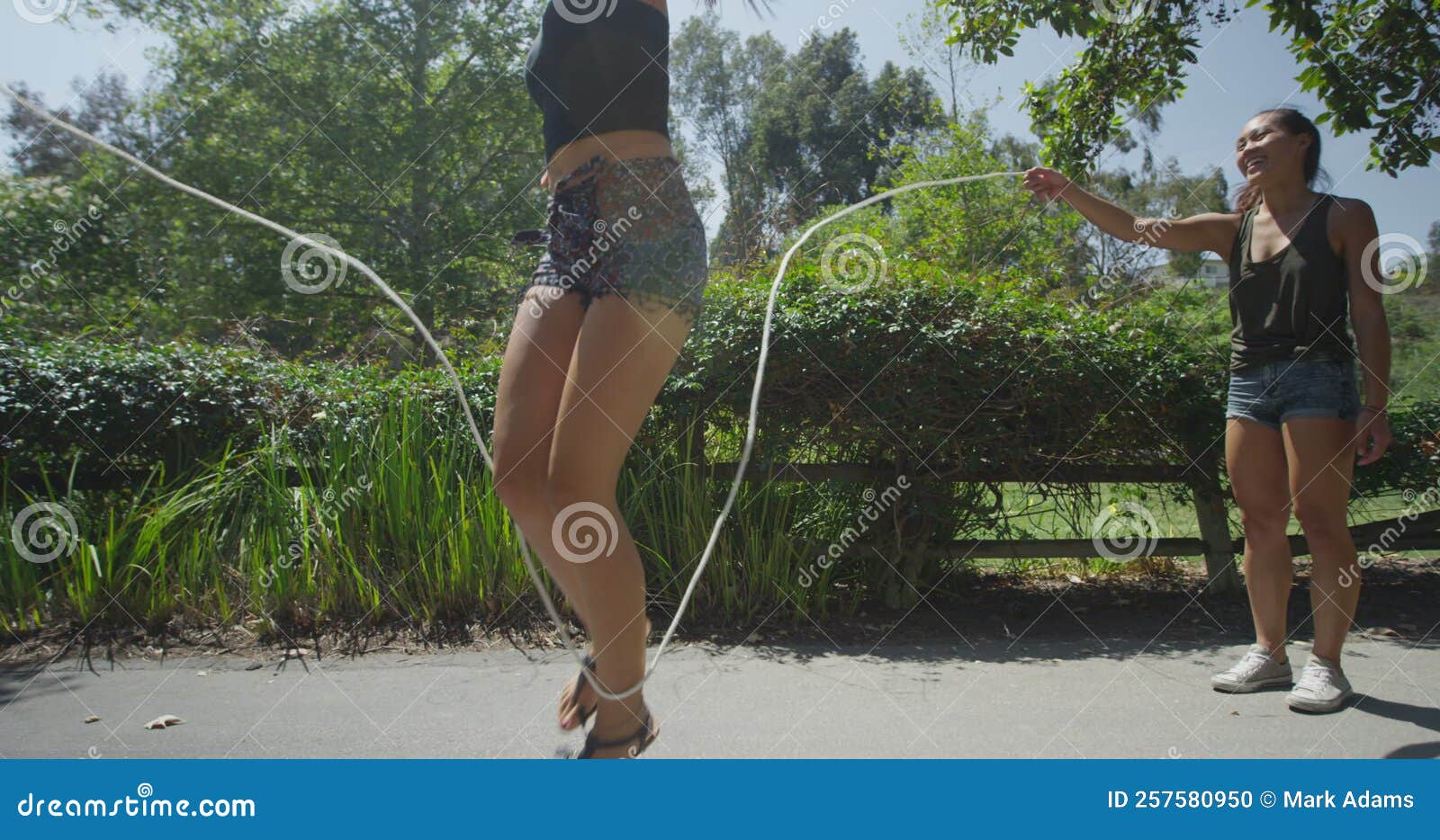 Cute Women Jumping Rope at the Park Stock Footage - Video of beautiful ...