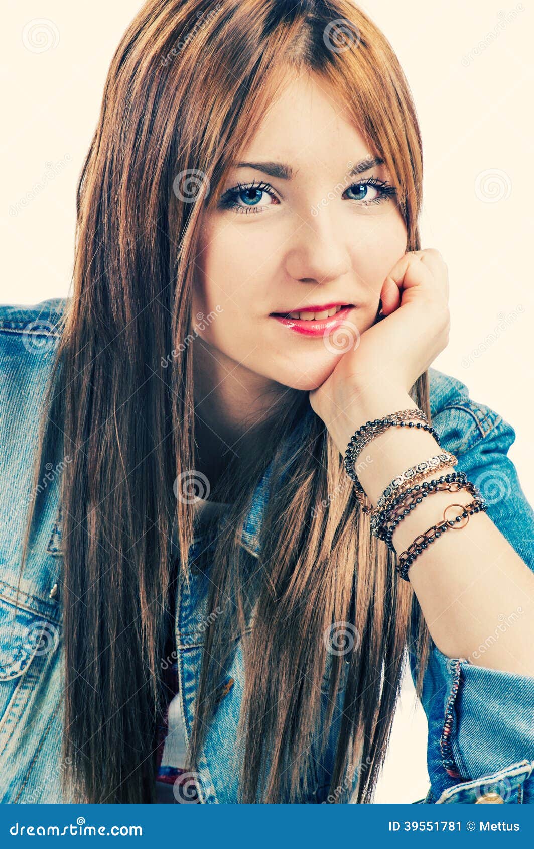 Cute Women Looking at Camera Stock Image - Image of happy, jacket: 39551781