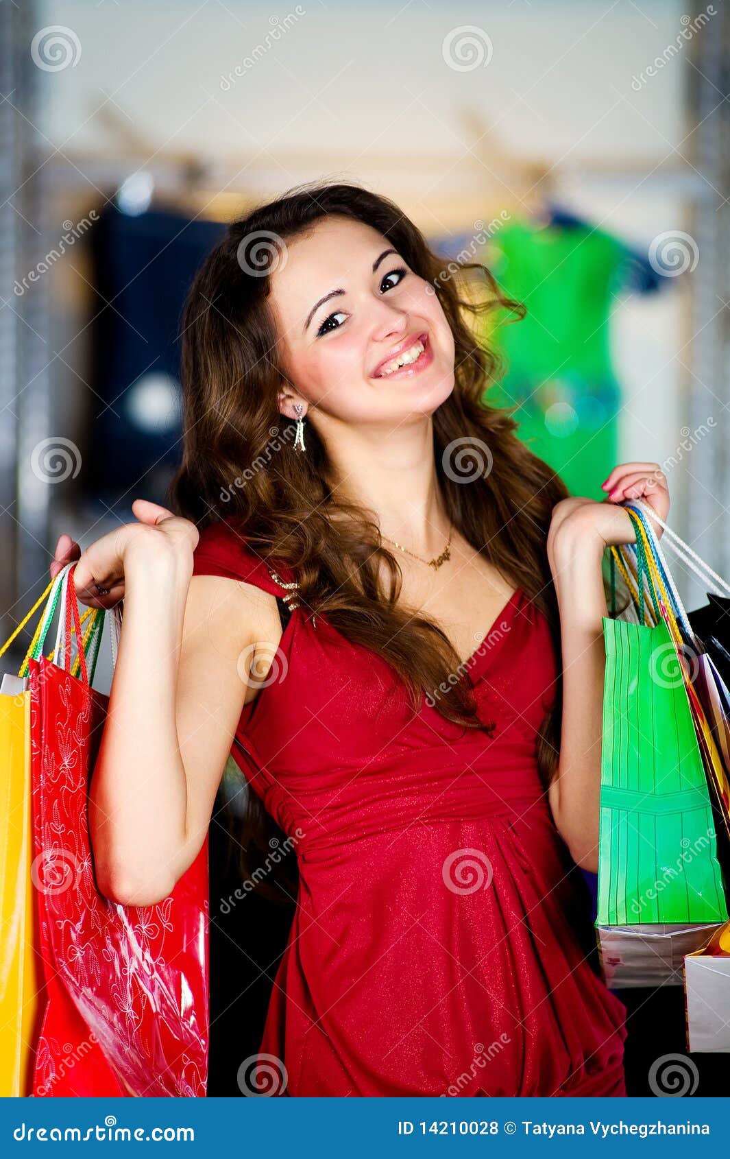 Cute Women with Packages Shopping Stock Photo - Image of enjoyment ...