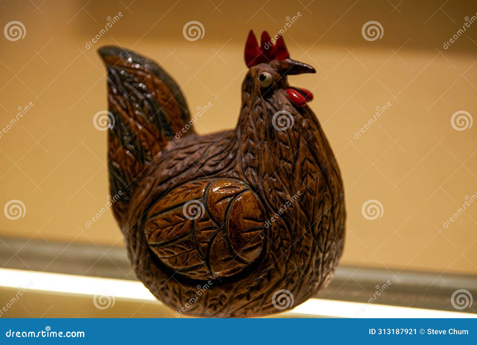 A Cute Wood Carving of a Fat Rooster Stock Image - Image of carving ...