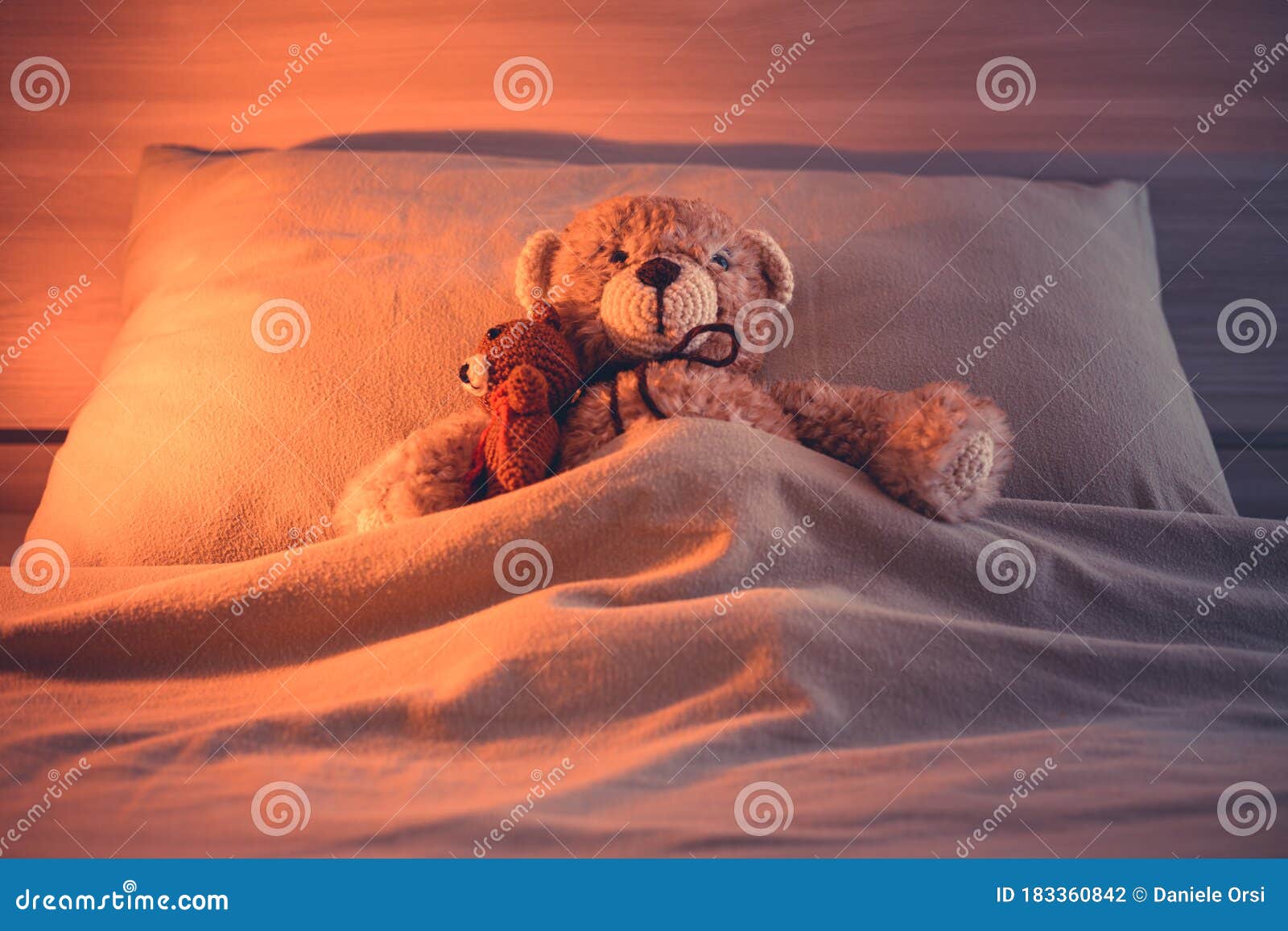 Cute Wool Teddy Bear Is Lying In The Bed Stock Photography ... Cute Wool Teddy Bear Is Lying In The Bed Stock Photography ...