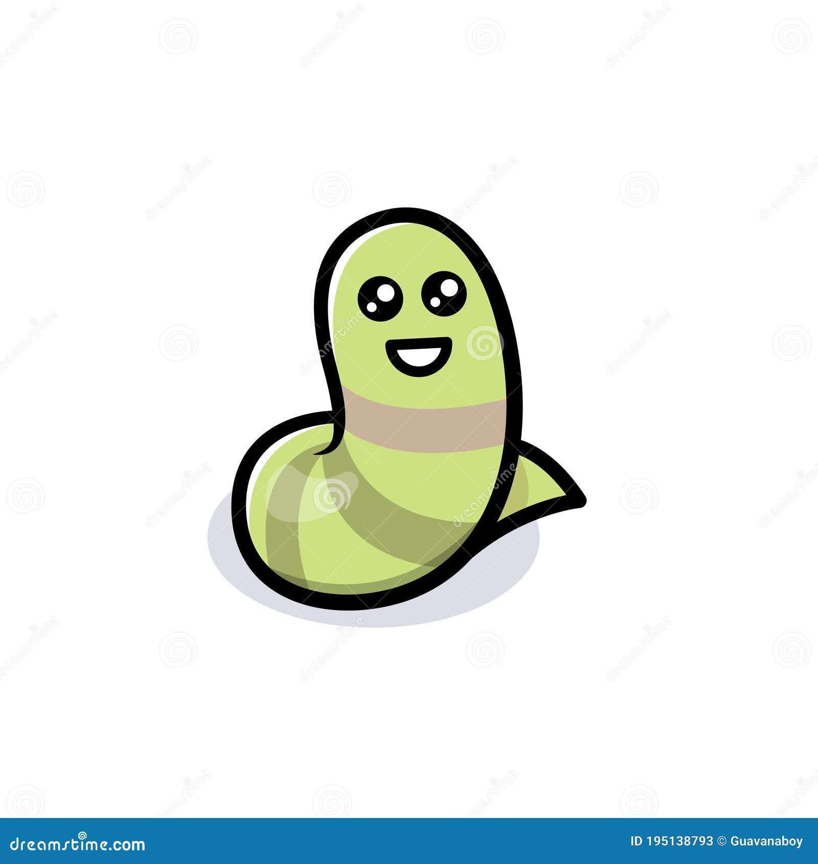 Cute Worm Caterpillar Animal Mascot Logo Design Illustration Stock ...