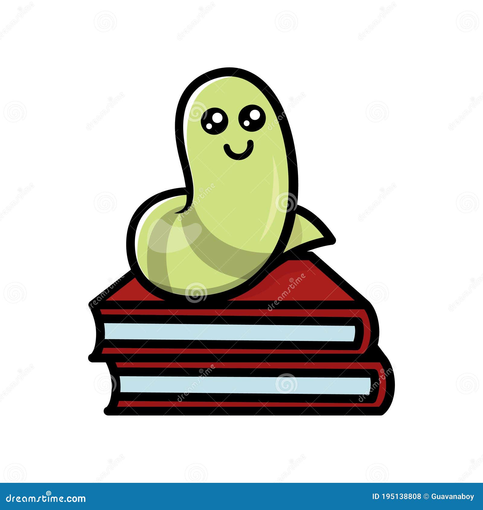 Cute Worm Caterpillar Animal Mascot Logo Design Illustration Stock ...