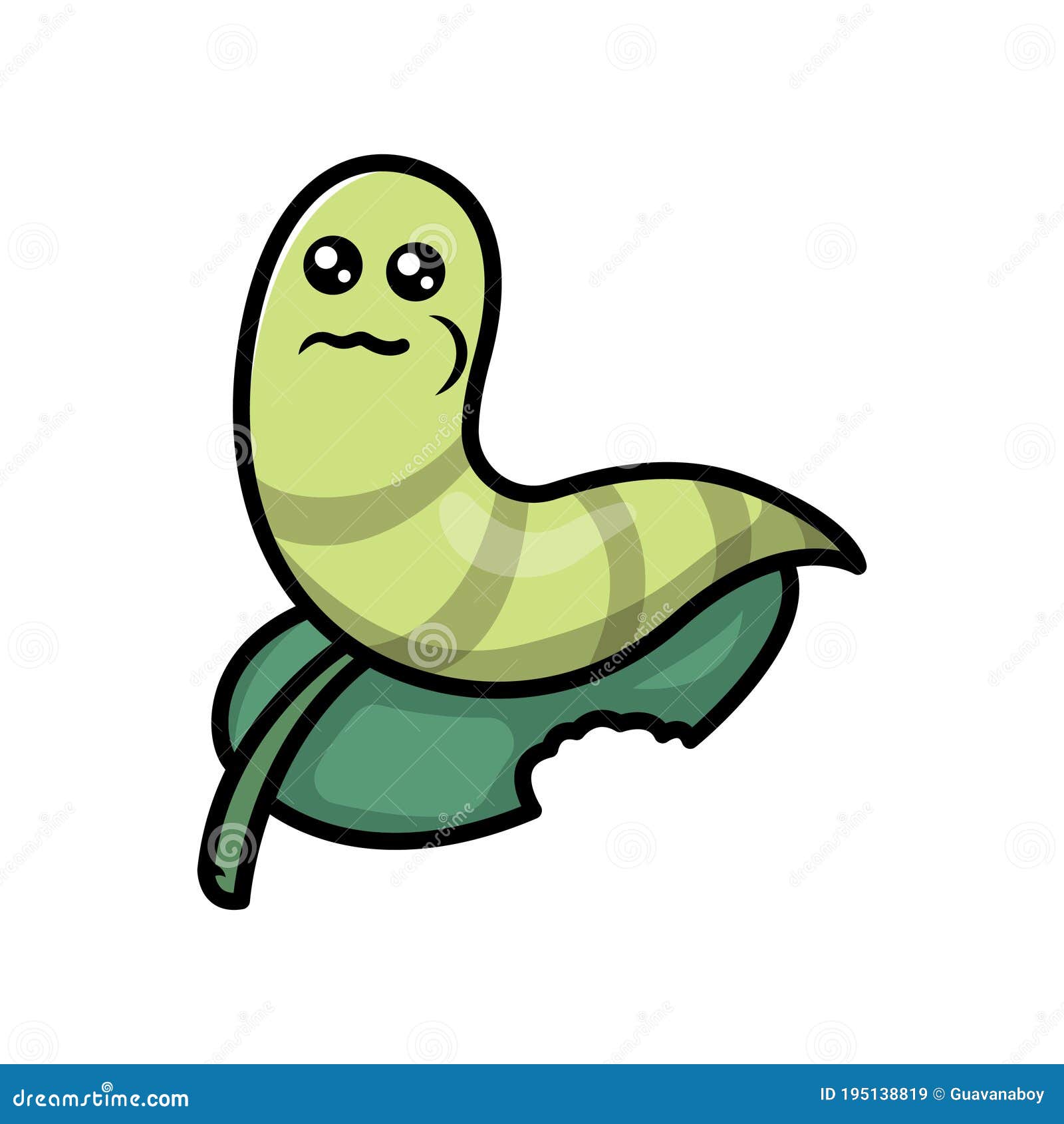 Cute Worm Caterpillar Animal Mascot Logo Design Illustration Stock ...