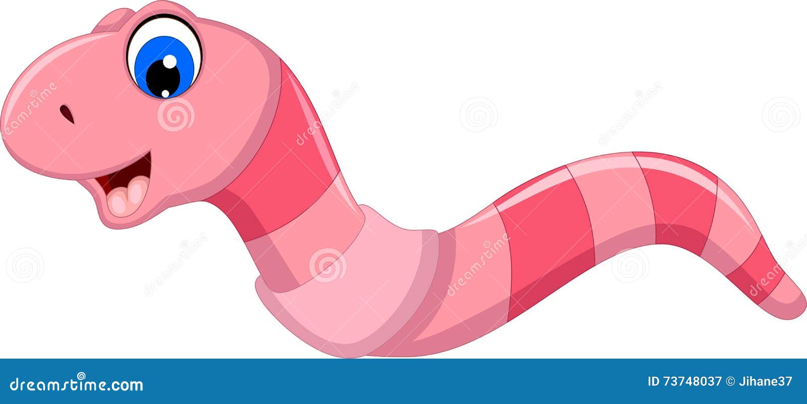 Cute worm cartoon smiling stock illustration. Illustration of worm ...