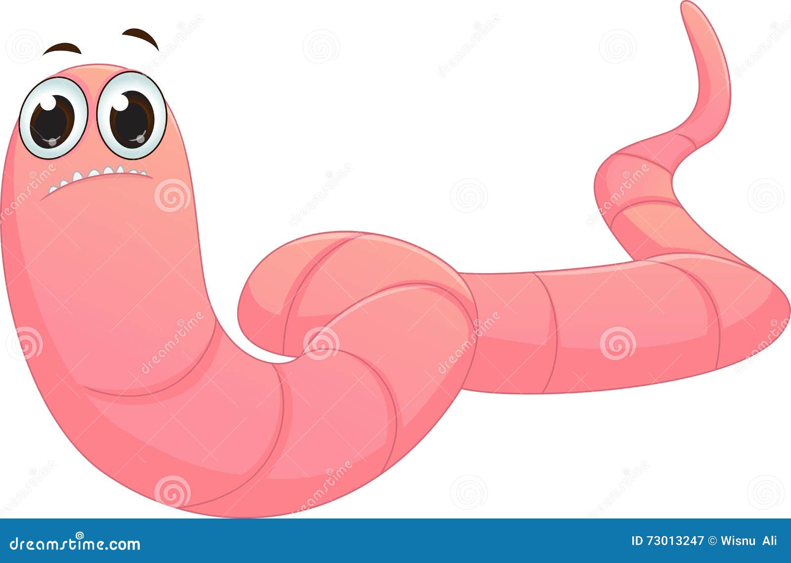 Cute worm cartoon stock vector. Illustration of comic - 73013247