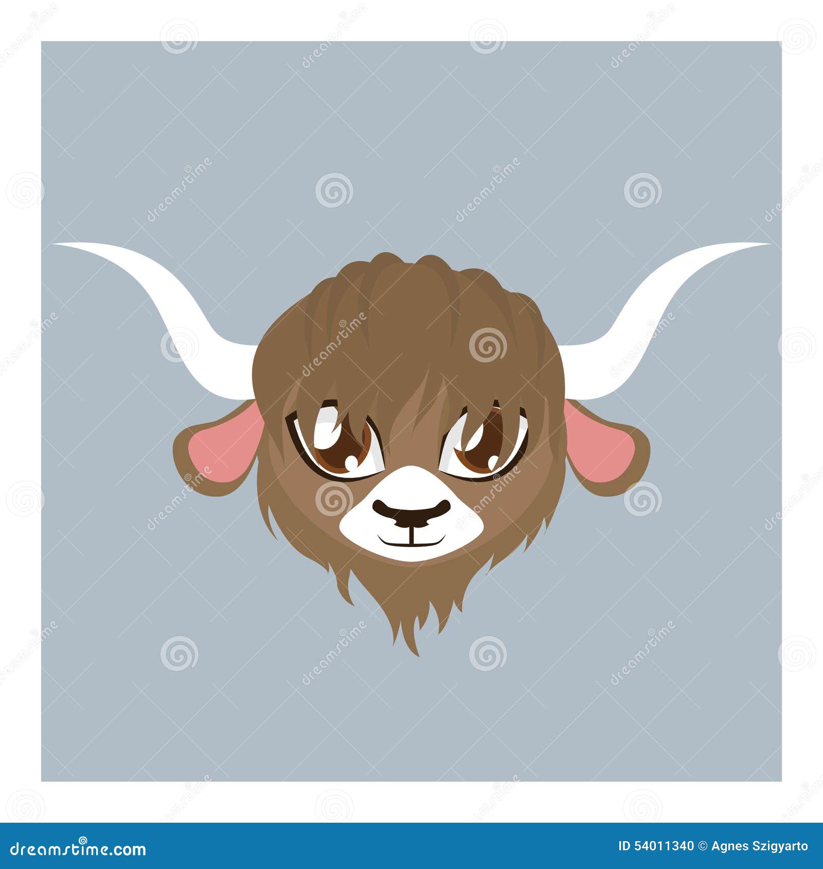 Cute Yak Avatar with Flat Colors Stock Vector - Illustration of drawing ...