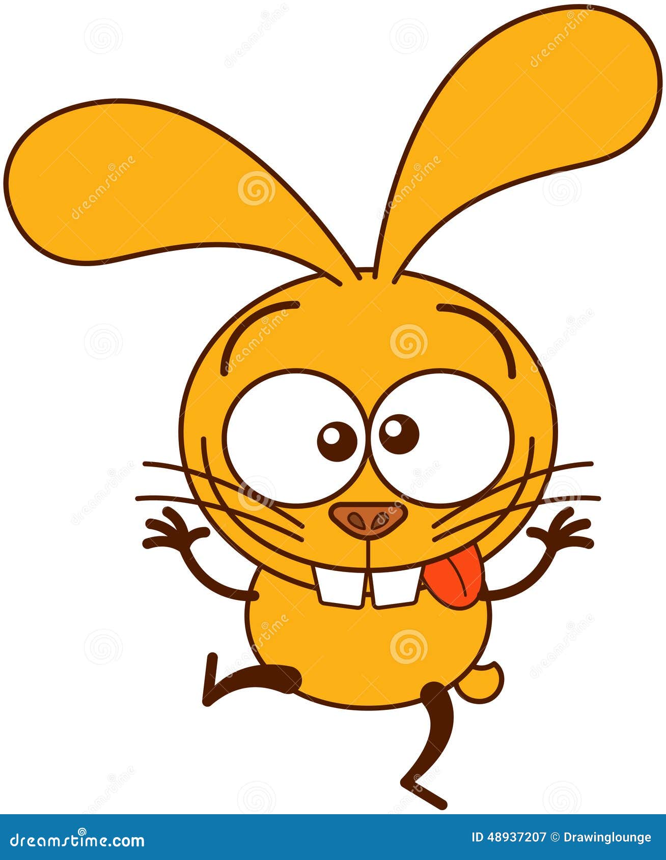 Cute Yellow Bunny Making Funny Faces Stock Vector Illustration Of Bunny Lovely 48937207