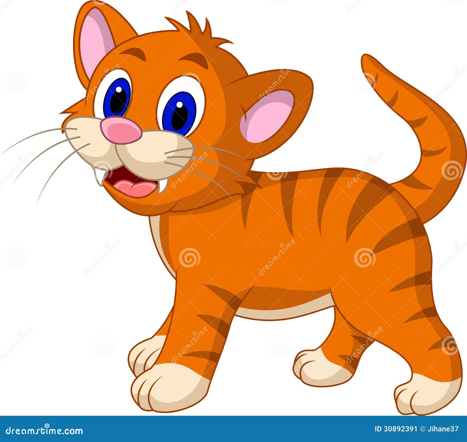 Cute Yellow Cat Cartoon Stock Image - Image: 30892391