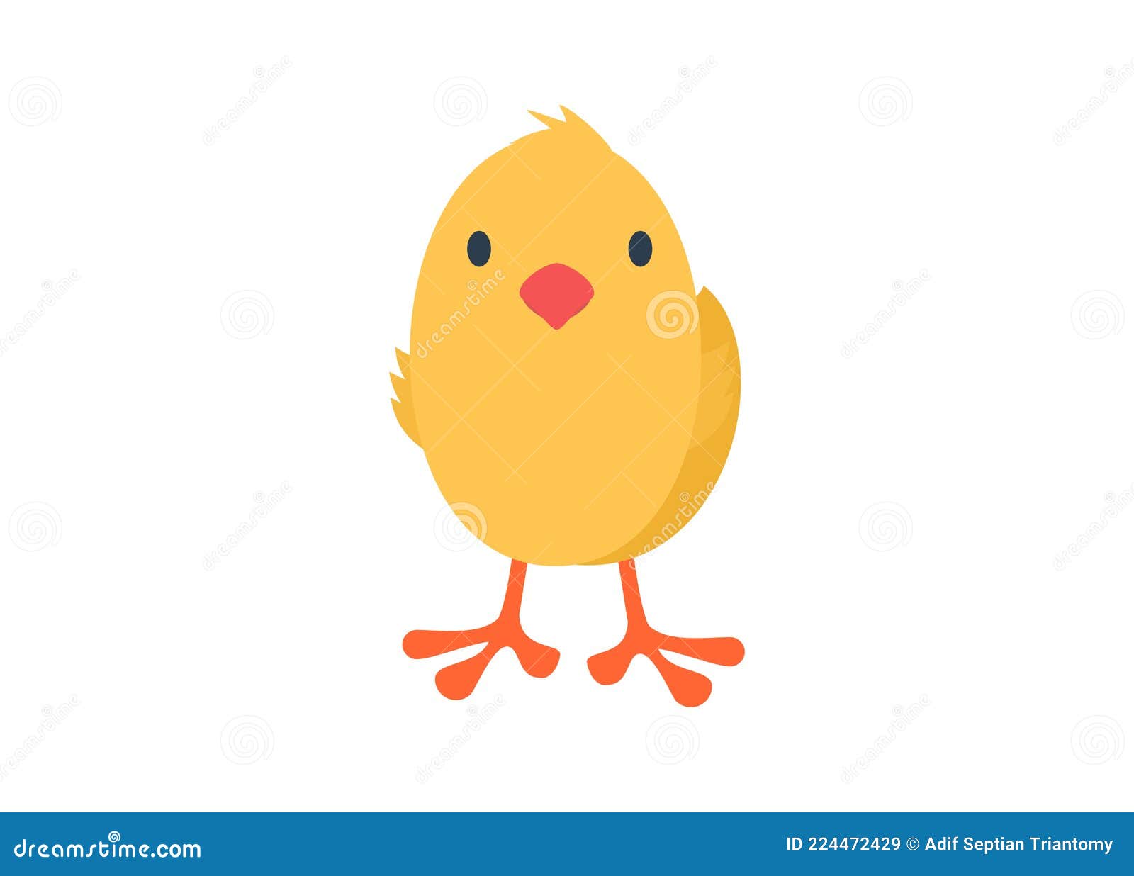Cute Yellow Chick. Simple Flat Illustration. Stock Vector ...
